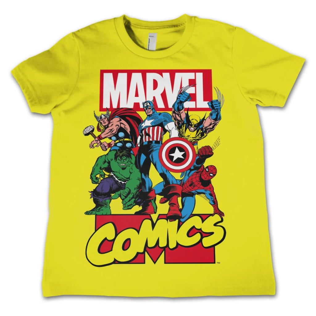MARVEL COMICS - T-Shirt KIDS Comics Heroes - Yellow (12 Years ...