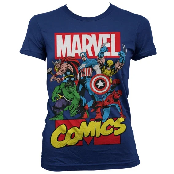 MARVEL - T-Shirt Comics Heroe GIRL - Navy (S) : ShopForGeek.com: T ...