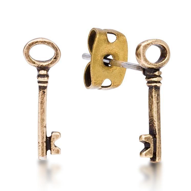 ALICE - Wonderland Key Studs 'Gold Plated' : ShopForGeek.com: Jewellery ...