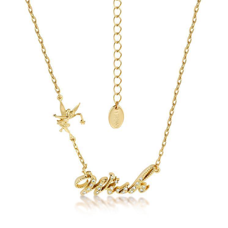 DISNEY TINKER BELL - Wish Crystal Necklace 'Gold Plated' : ShopForGeek ...