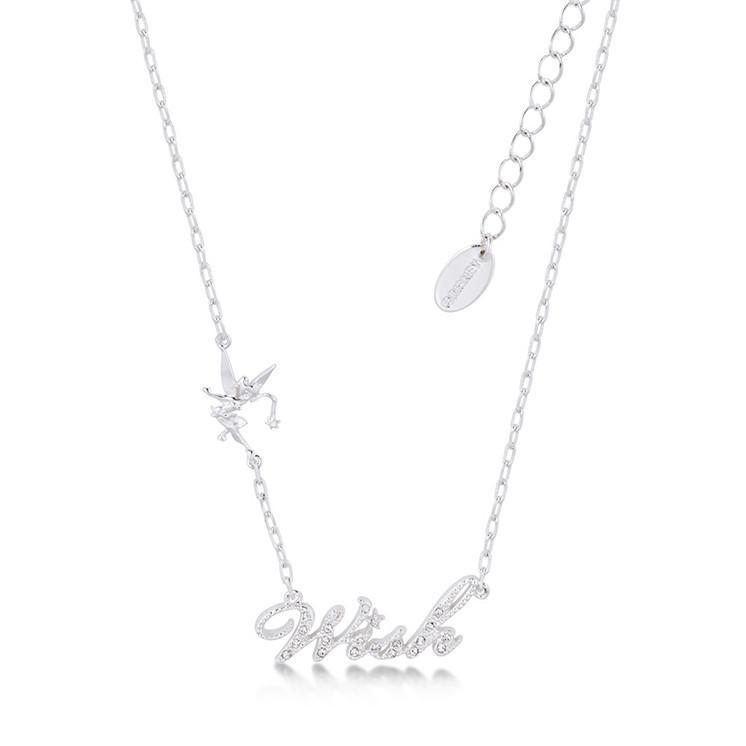 DISNEY TINKER BELL - Wish Crystal Necklace 'White Gold Plated ...