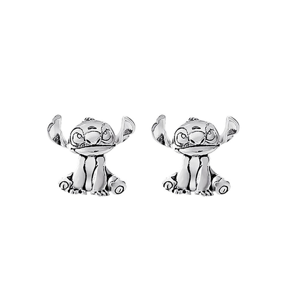 STITCH - Silver - 1 Pair of Studs Earrings - Silver Plated Brass ...