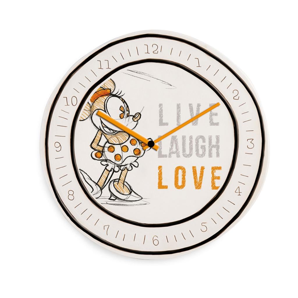 DISNEY - Clock Minnie LIVE LAUGH LOVE - 28cm - Orange : ShopForGeek.com ...