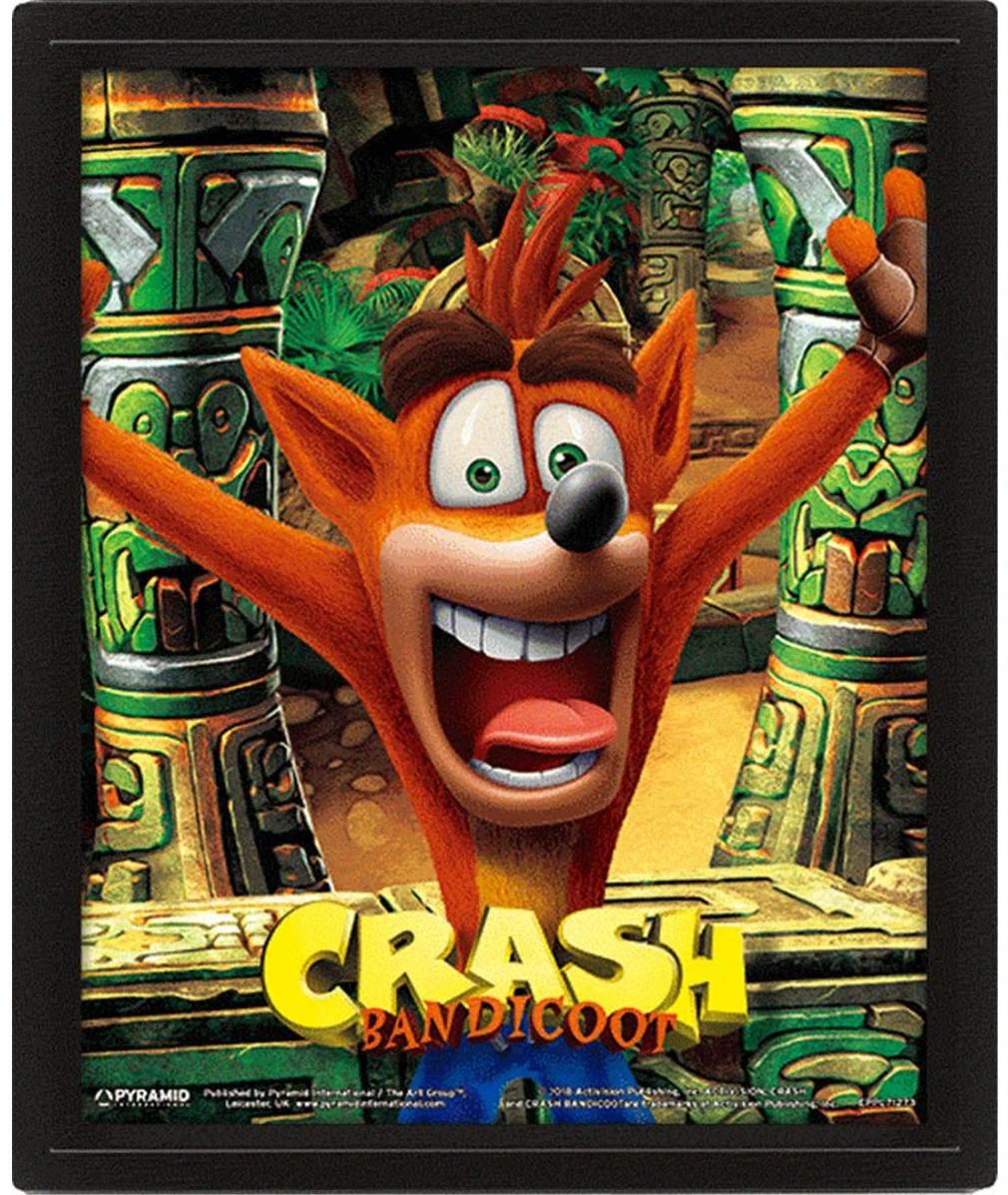 CRASH BANDICOOT - 3D Lenticular Poster 26X20 - Mask Power Up ...
