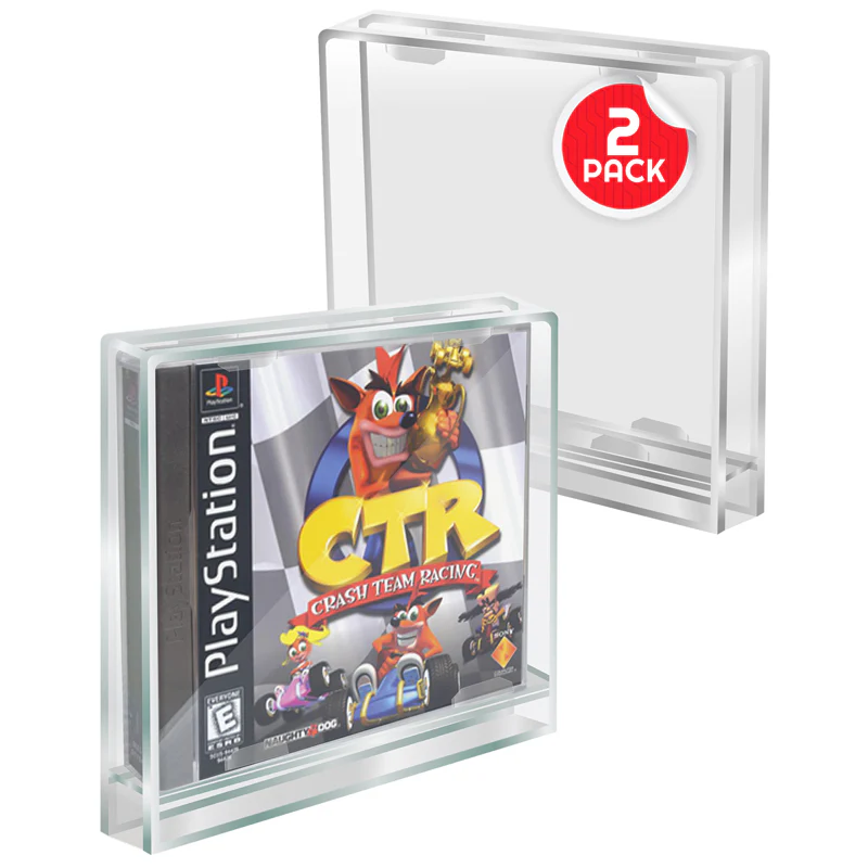 EVORETRO - PREMIUM Acrylic Case for PlayStation 1/Single CD pack of 2 ...