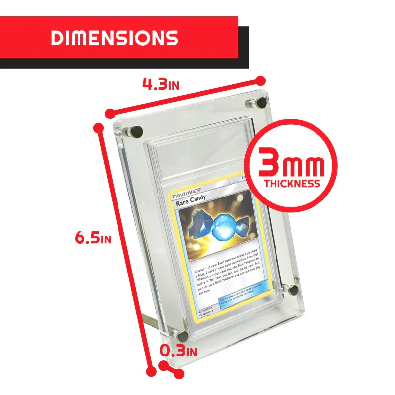 EVORETRO - Acrylic case PSA graded card stand acrylic protector 3.0MM ...