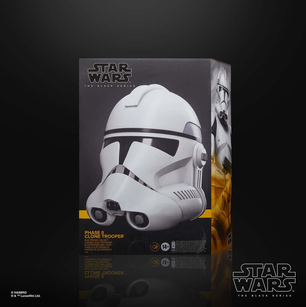 STAR WARS - Electronic Helmet Phase II Clone Trooper Black Series ...