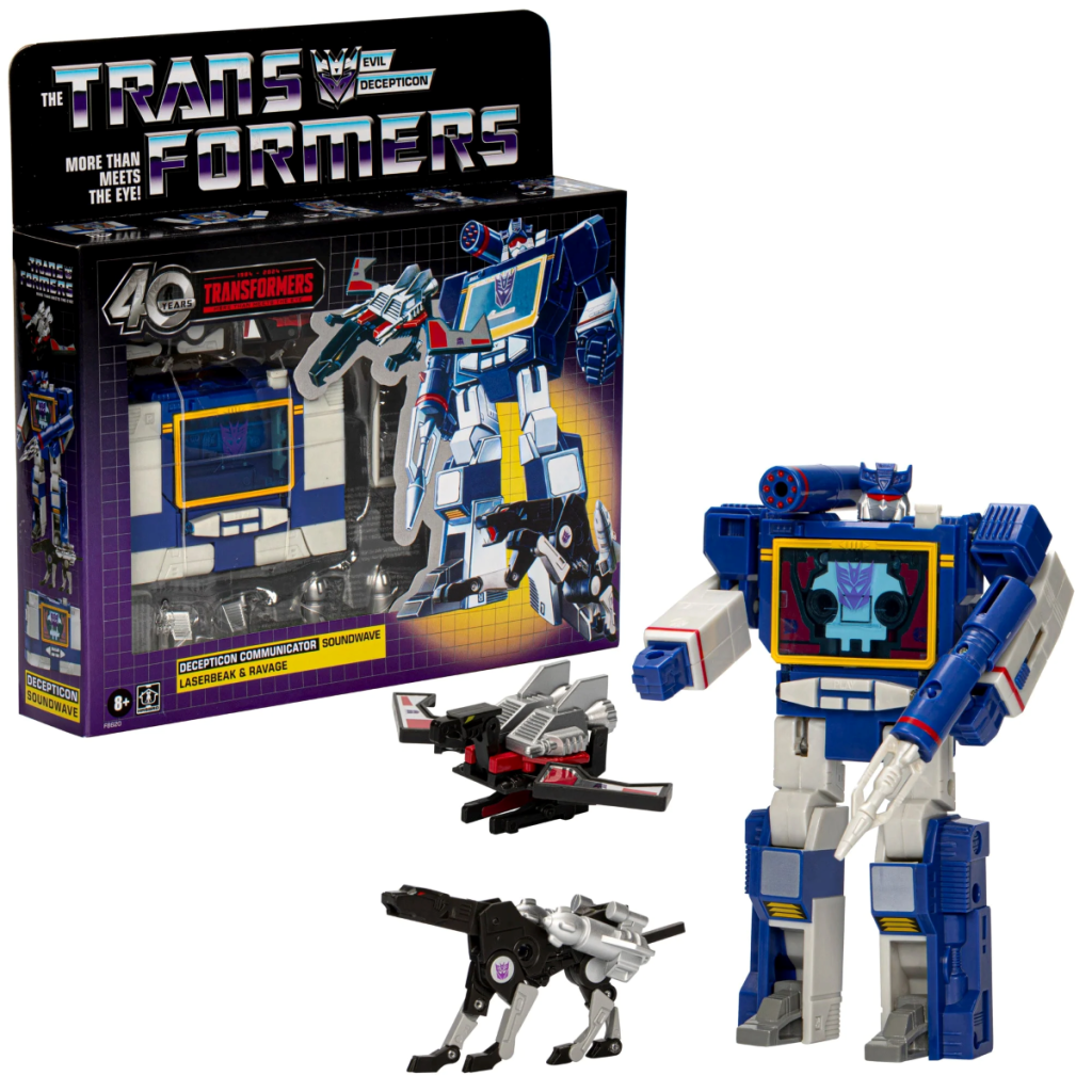 TRANSFORMERS RETRO 40TH ANNIV. -Soundwave, Laserbeak, & .. -Fig. 14cm ...