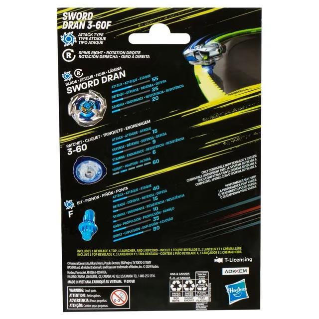 BEYBLADE X - Sword Dran 3-60F Starter Pack : ShopForGeek.com: Figurine ...
