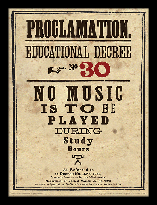 HARRY POTTER - Framed 30X40 Print - Educational Decree No. 30 ...