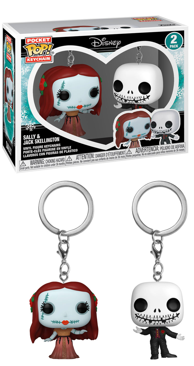 NBX - Pocket Pop Keychains 2 Pack- Holiday Jack & Sally : ShopForGeek ...
