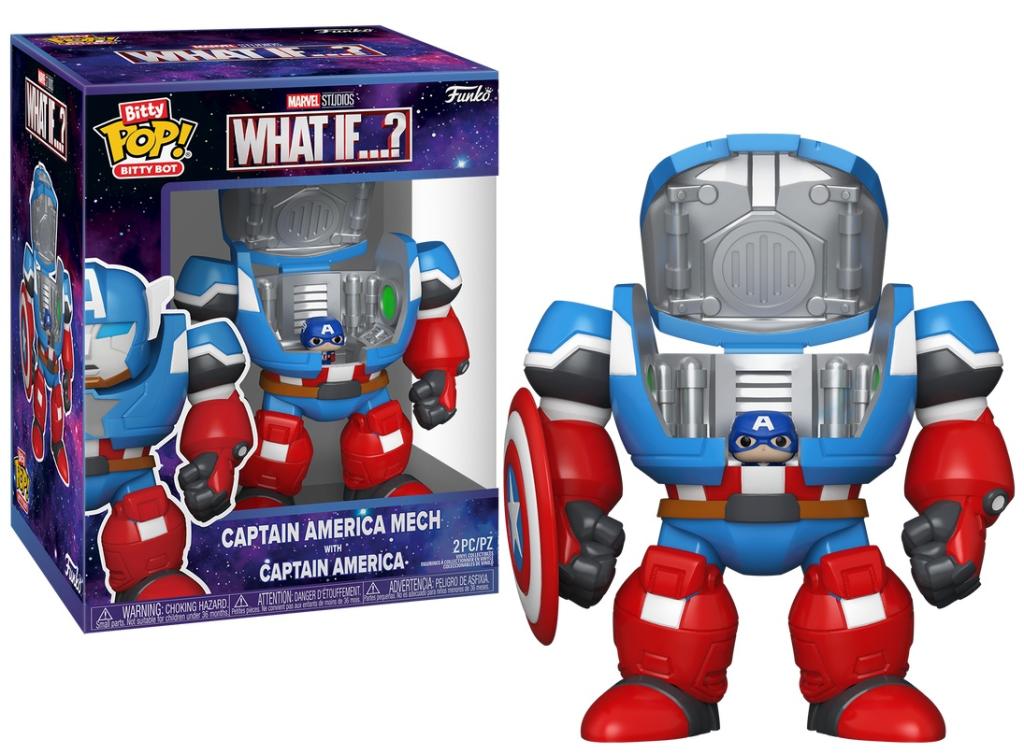 MARVEL - Bitty Bots - Captain America Mech avec Cap : ShopForGeek.com: Bobble Head POP Funko Marvel