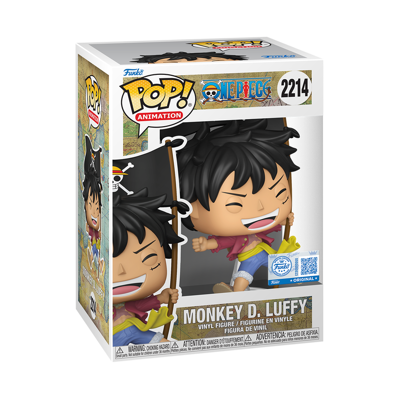 ONE PIECE - POP Animation N° 2214 - Luffy With Flag : ShopForGeek.com ...