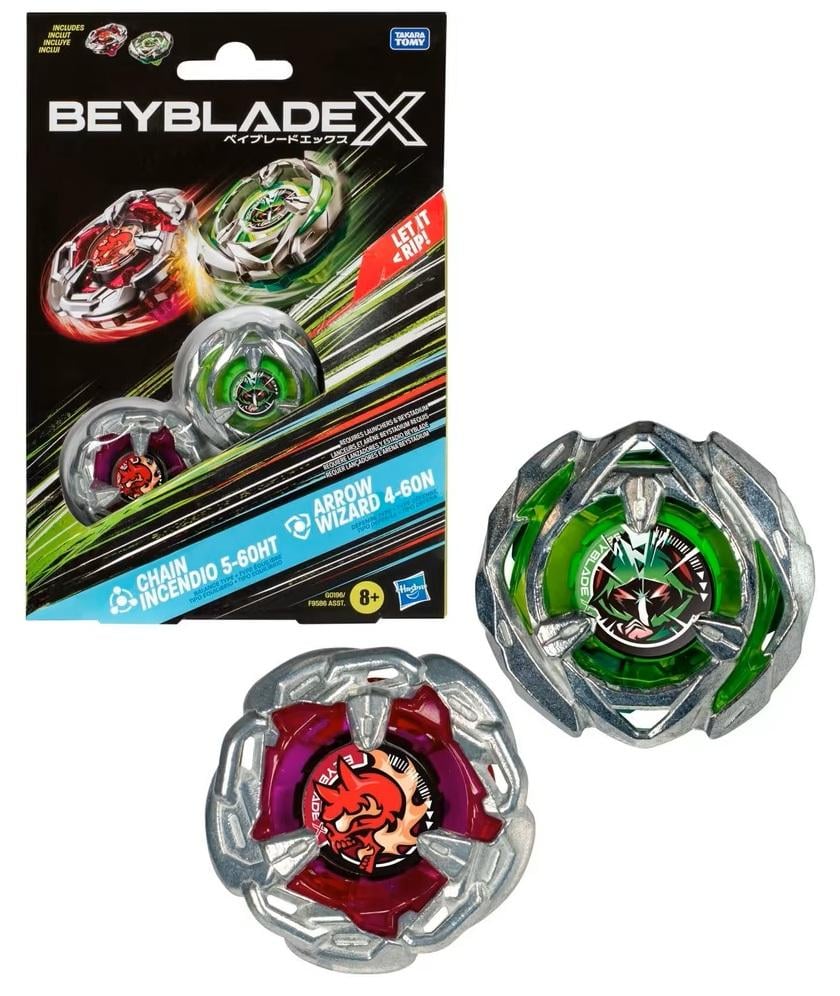 BEYBLADE X - Chain Incendio 5-60HT & Arrow Wizard 4-60N Dual Pack ...