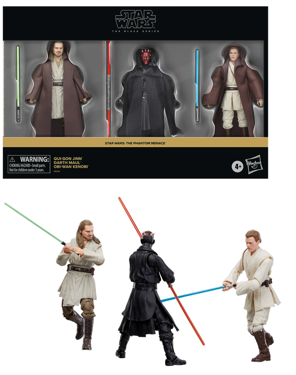 STAR WARS - Obi-Wan, Dark Maul, Qui-Gon- 3 Fig. Pack Black Series 15cm ...