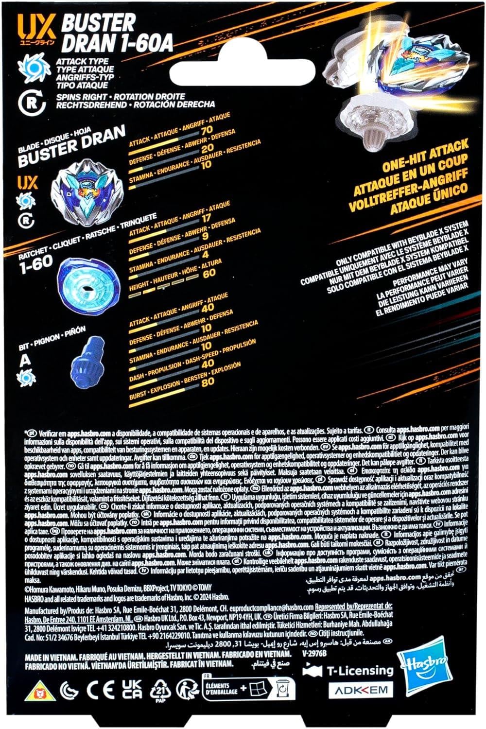 BEYBLADE X - Buster Dran 1-60A UX Starter Pack : ShopForGeek.com: Figurines Hasbro Manga