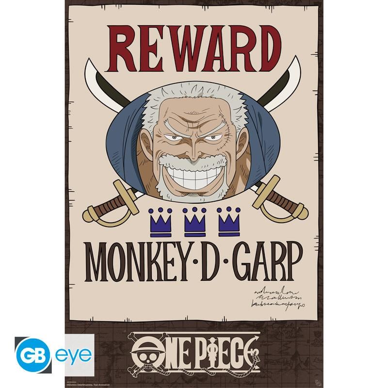 ONE PIECE - Wanted Garp Cross Guild - Poster 91x61cm : ShopForGeek.com ...