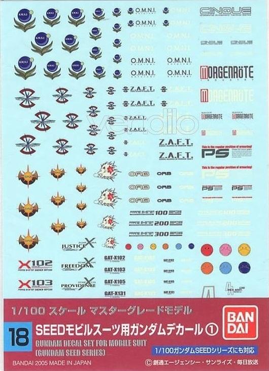 GUNDAM - GUNDAM DECAL 018 - MG Multiuse Seed : ShopForGeek.com: Model ...