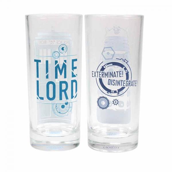 DOCTOR WHO - Cold Changing Glasses 'Set of 2' - Tardis & Dalek ...