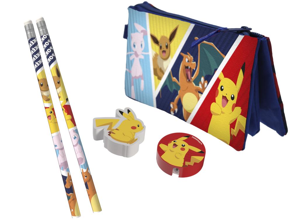 POKEMON - Stationery Set with Triple Pencil Case - 5pc : ShopForGeek ...