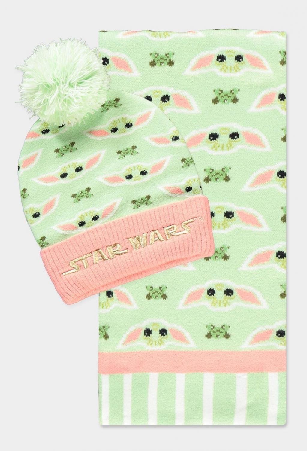 STAR WARS - Grogu Pink & Green - Beanie & Scarf Gift Set : ShopForGeek ...