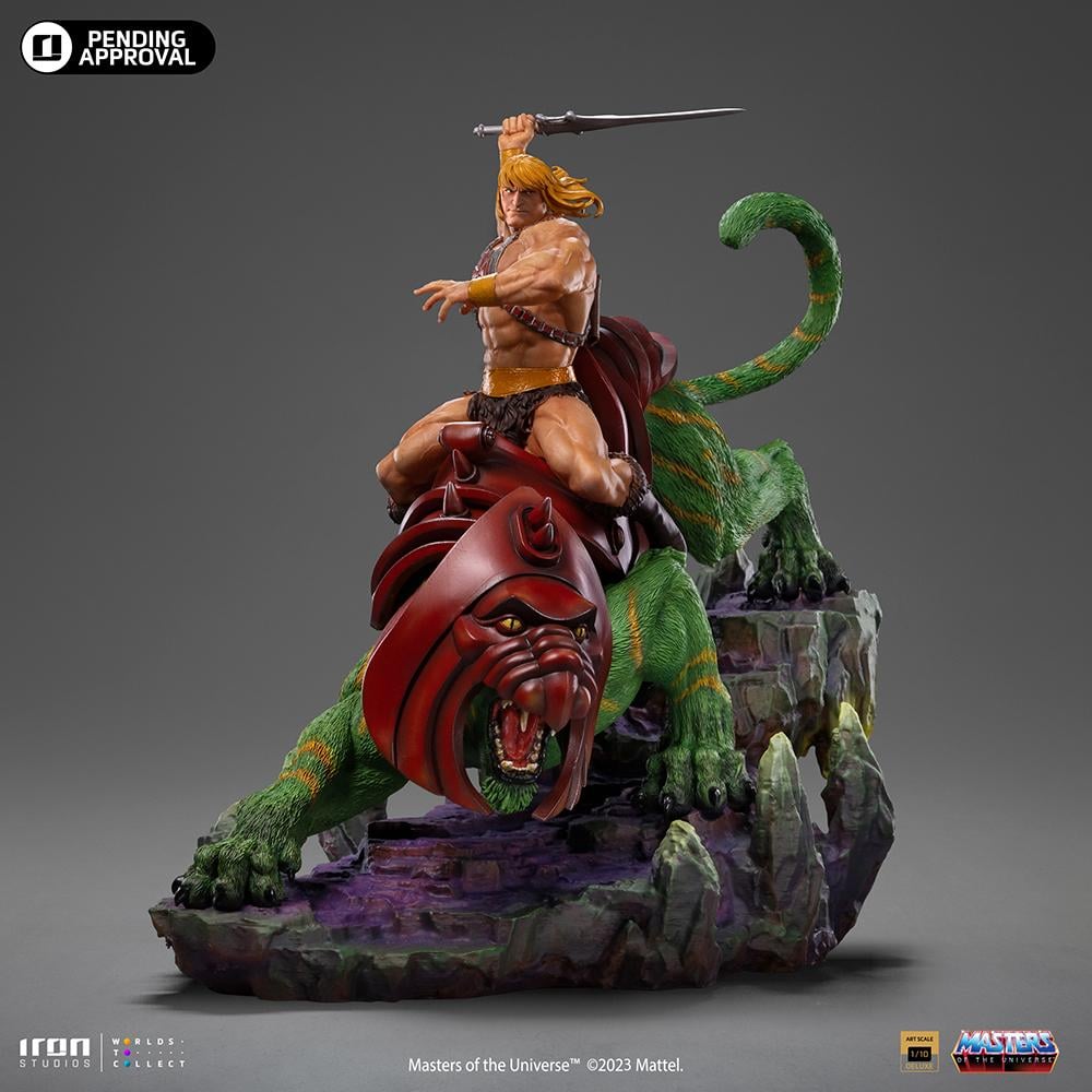 MOTU - Musclor & Tigre de Combat - Statuette Art Scale 1/10 31cm ...
