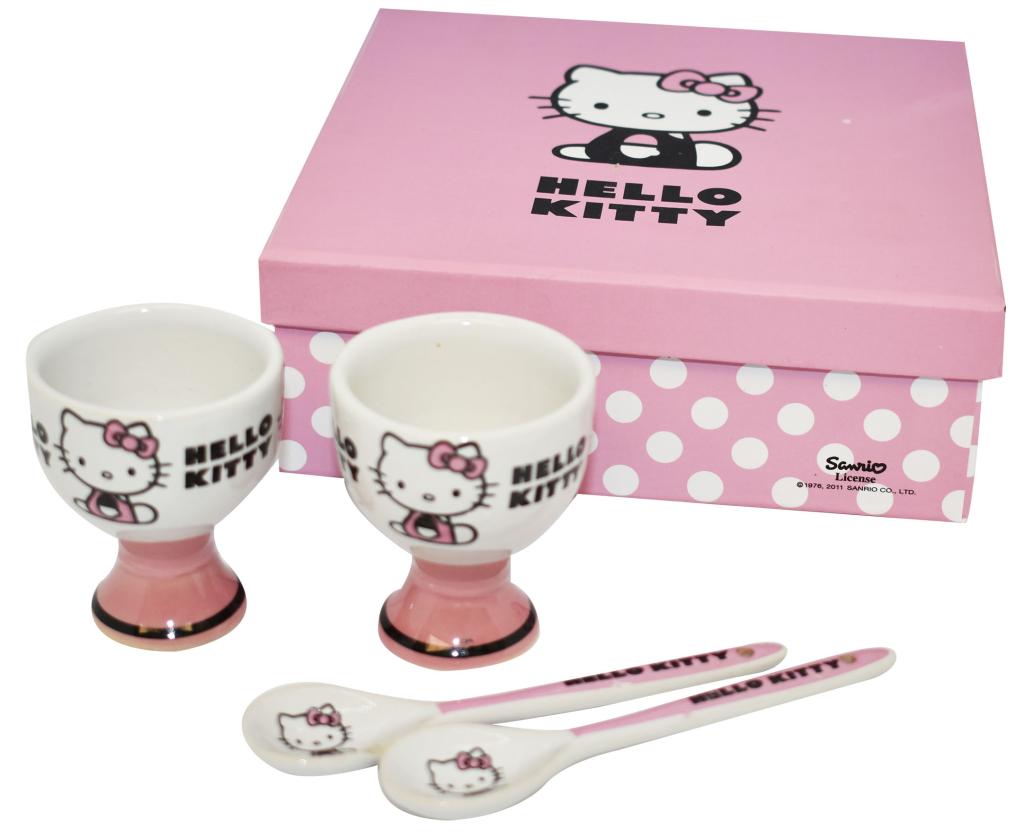 HELLO KITTY - Set of 2 Egg Cups & Spoons : ShopForGeek.com: Kitchen ...