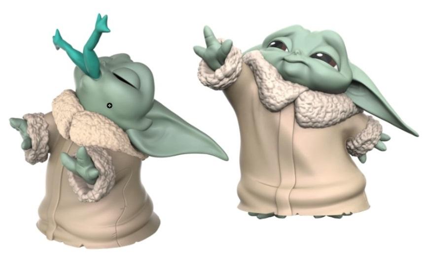 MANDALORIAN - 2 figures Pack - Baby Yoda Force + Frog - 5.5cm ...