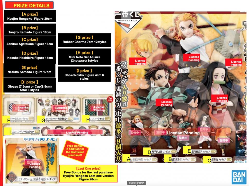 DEMON SLAYER - Lottery Kit Ichiban Kuji - Mugen Train '80T' Poster JPN ...