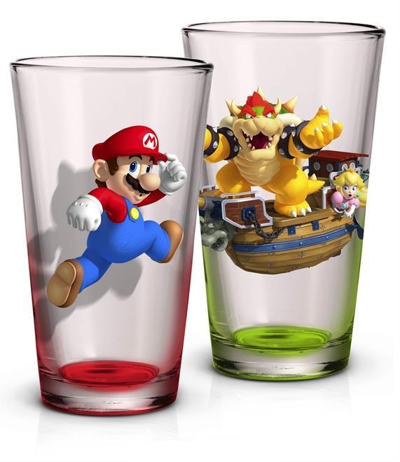 NINTENDO - Super Mario Pint Glass 2 Pack Glass Set : ShopForGeek.com ...