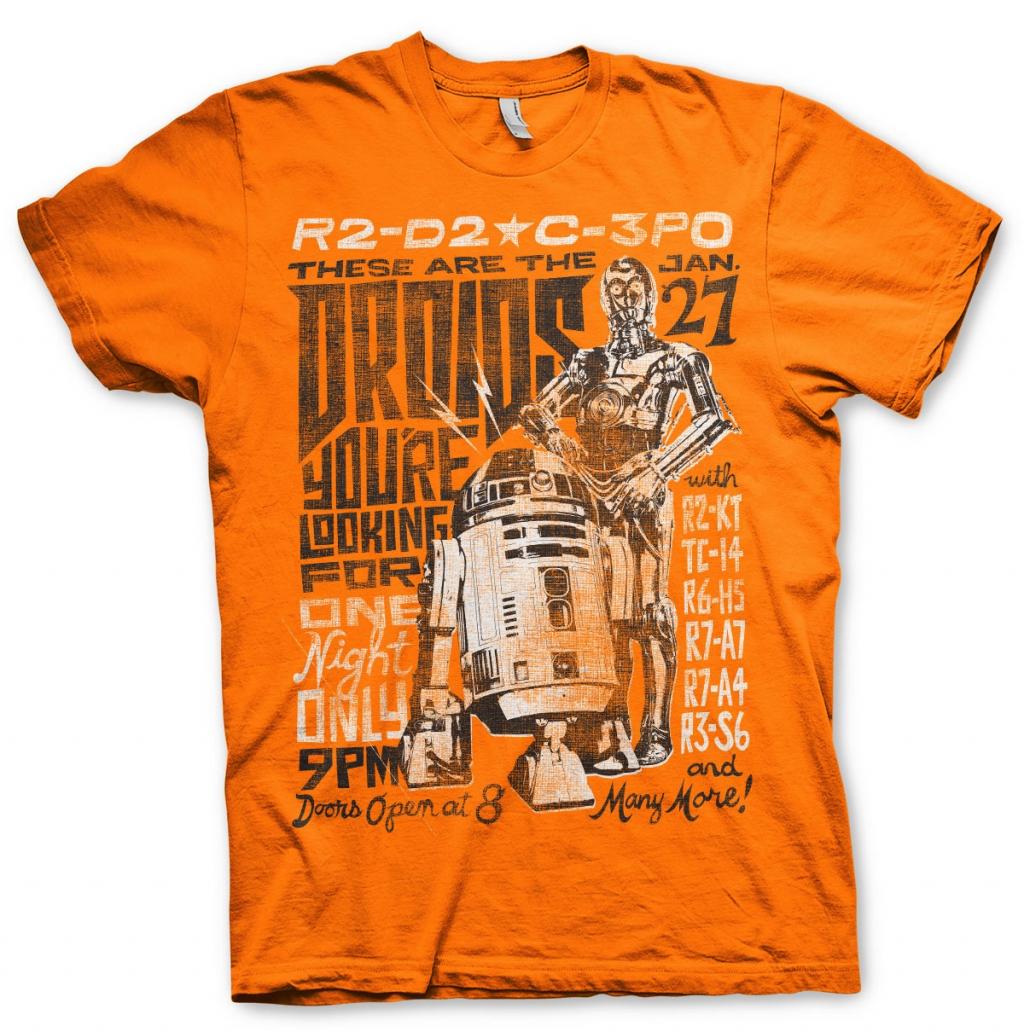 STAR WARS 7 - T-Shirt Droids Night - Orange (XL) : ShopForGeek.com: T ...