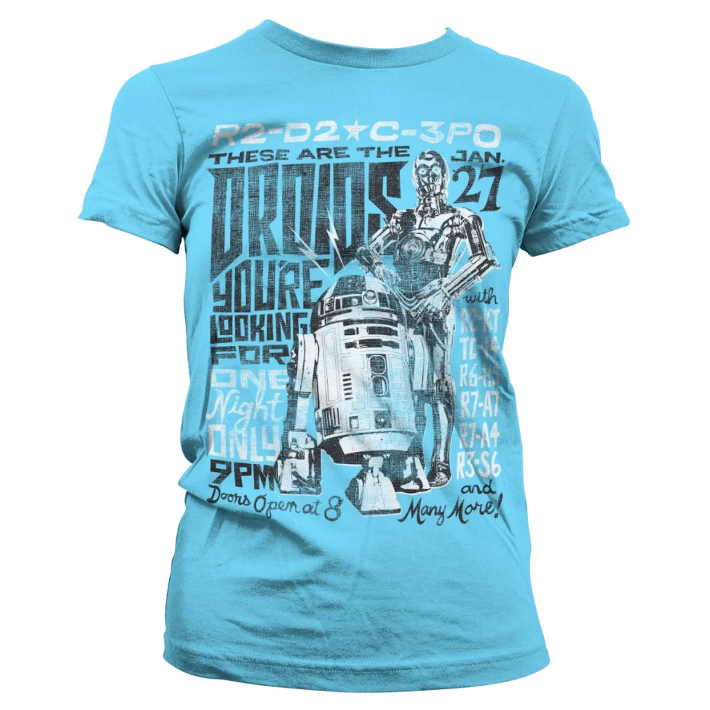 STAR WARS 7 - T-Shirt Droids Night - Sky Blue - GIRL (XXL ...