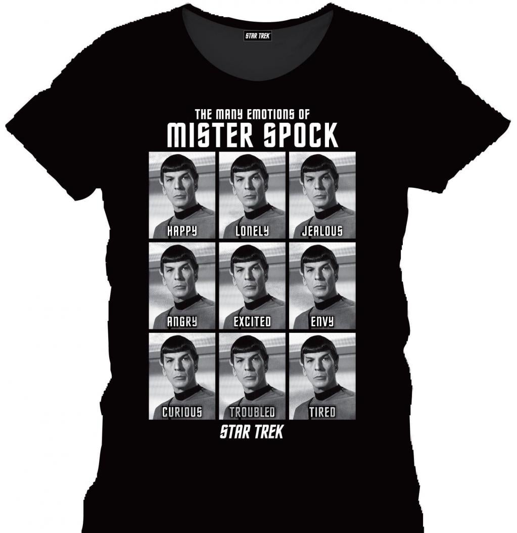 STAR TREK - T-Shirt Spock Many Emotions - Black (S) : ShopForGeek.com ...