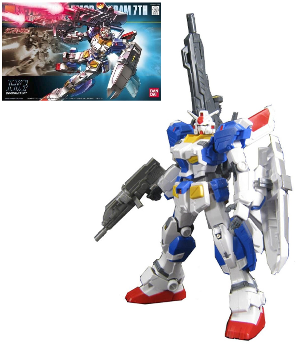 GUNDAM - 1/144 HGUC RX-78-3 Full Armor Gundam 7th - Model Kit 13cm ...