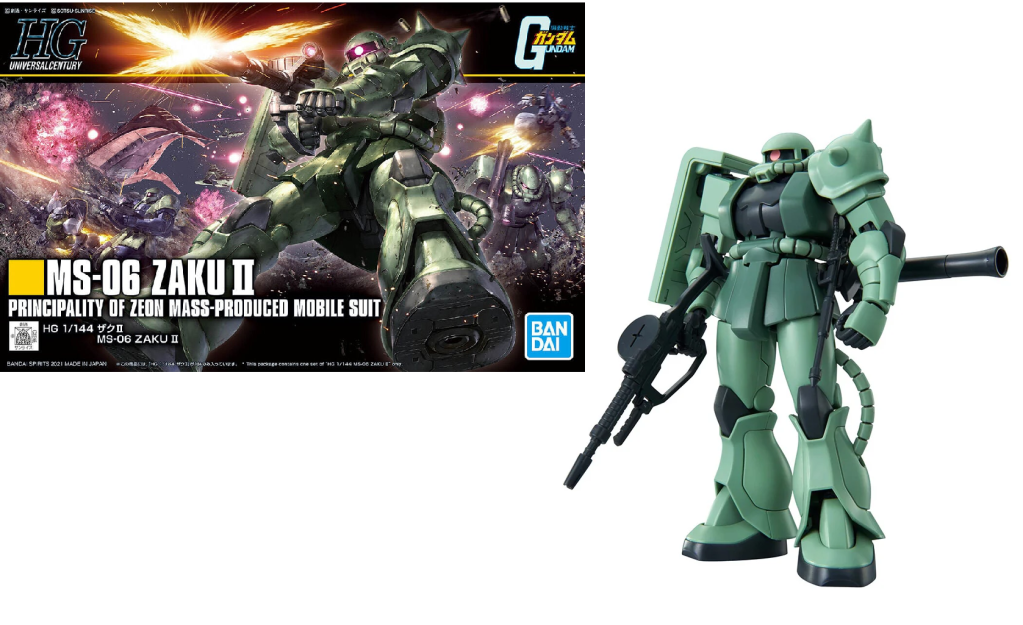 GUNDAM - HG 1/144 ZAKU II MS-06 - Model Kit : ShopForGeek.com: Model Kit Bandai Model Kit Gundam