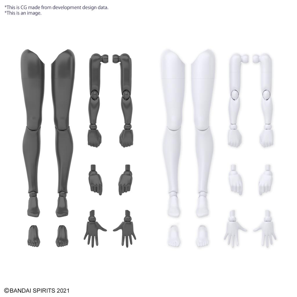 30MS -Option Body Parts Arm Parts & Leg Parts (White/Black) -Model Kit ...