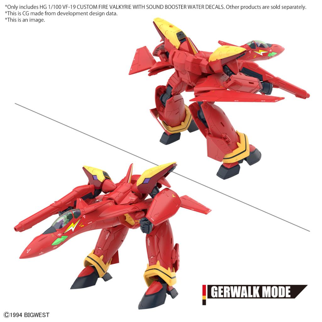 MACROSS - HG 1/100 VF-19 Custom Fire Valkyrie Water Decals - Model Kit ...