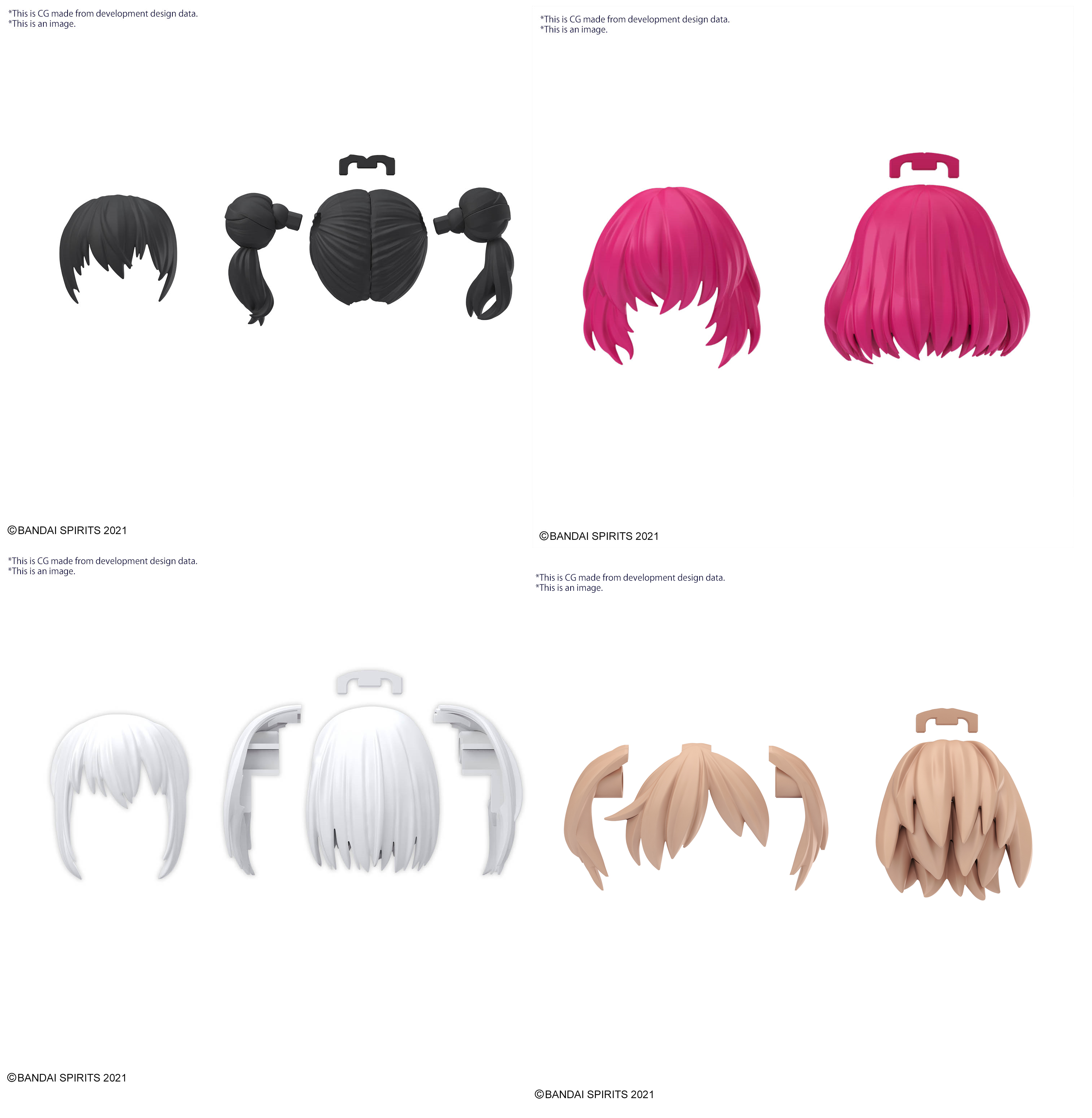 30MS - Option Hair style parts Vol.10 All 4 types - Model Kit ...
