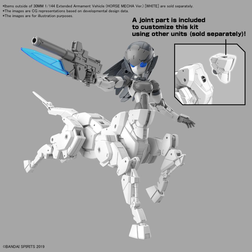 30MM - 1/144 Extended Armament Vehicule (Horse Mecha) White -Model Kit ...