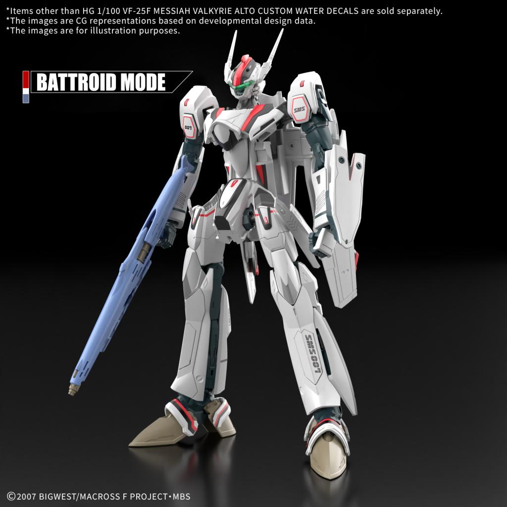 MACROSS - HG 1/100 VF-25F Messiah Valkyrie Water Decals - Model Kit ...
