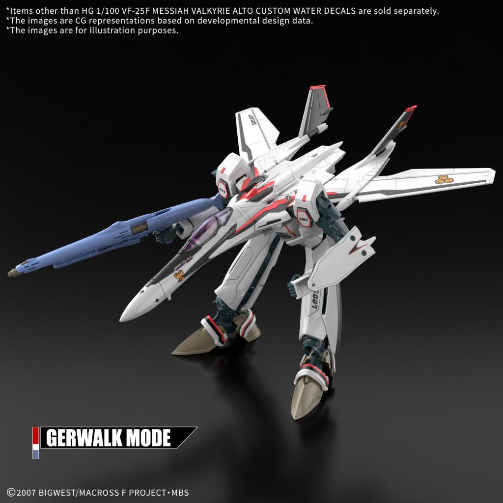 MACROSS - HG 1/100 VF-25F Messiah Valkyrie Water Decals - Model Kit ...