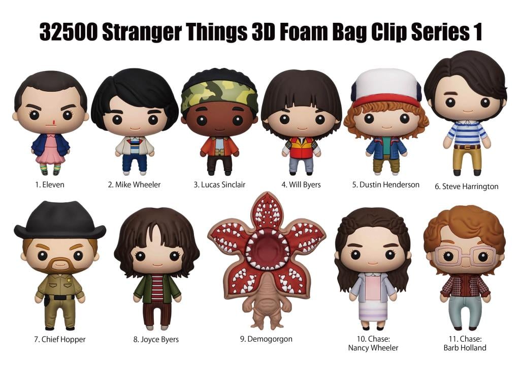 STRANGER THINGS - Series 1 - 3D Foam Bag Clip (Display 24 Pcs ...