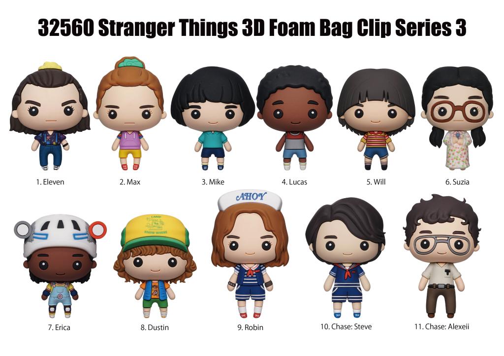 STRANGER THINGS - Series 3 - 3D Foam Bag Clip (Display 24 Pcs ...