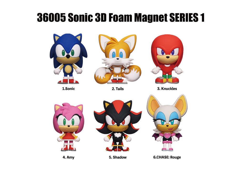 SONIC - Serie 1 - 3D Foam Magnets in blind bags (Display 12 Pcs ...