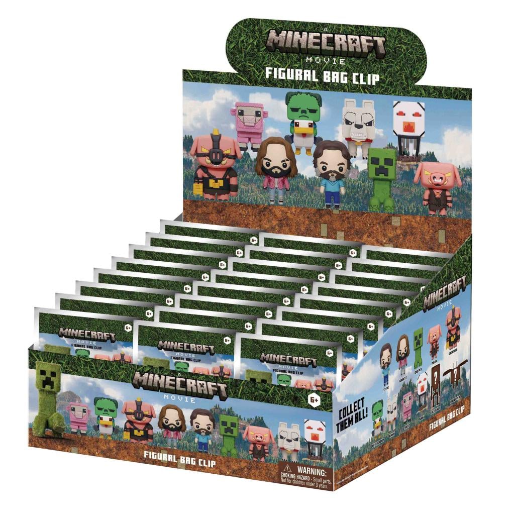 MINECRAFT MOVIE - Series 1 - 3D Foam Bag Clip (Display 24 Pcs ...