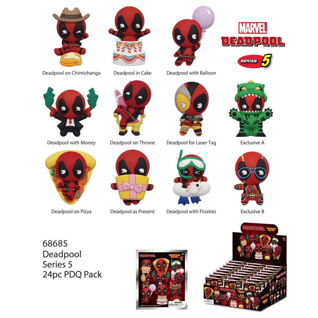 MARVEL - Deadpool - Series 5 - 3D Foam Bag Clip (Display 24 Pcs ...