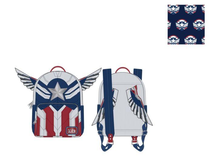 MARVEL - Falcon Captain America - Backpack LoungeFly '23x30x10cm ...