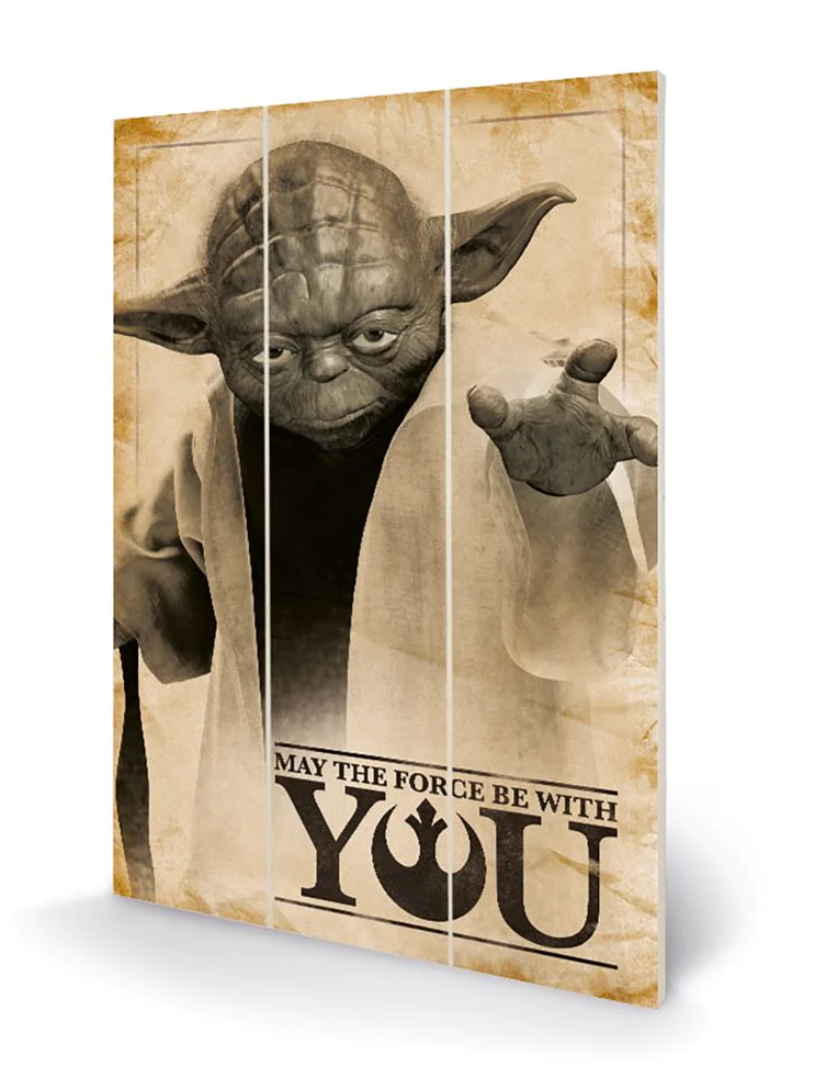 STAR WARS - May The Force Be With You - Wood Print 20x29.5cm ...