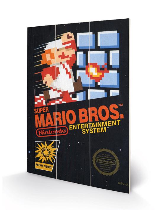 SUPER MARIO BROS - NES Cover - Impression sur bois 20x29.5 ...