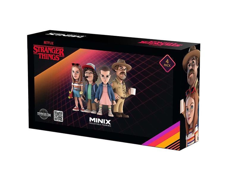 STRANGER THINGS - Eleven, Dustin, Hopper, Max - Pack 4 Fig. Minix 7cm ...